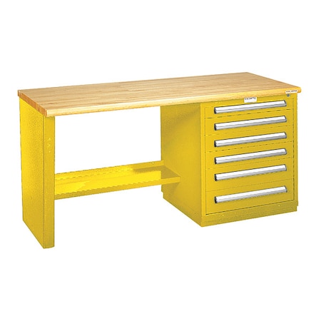 Equipto Modular Drawer Bench-30"Dx6FtWx34"H, YL 2576-6W-YL | Zoro