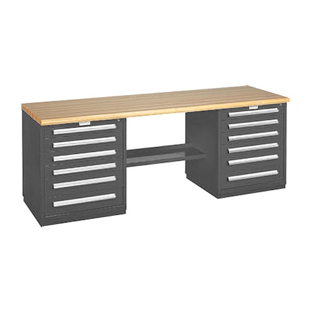 Equipto Modular Drawer Bench-30"Dx8FtWx34"H 2596-8W | Zoro
