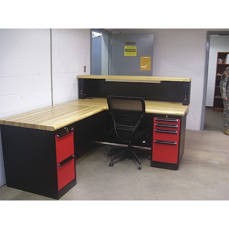 Equipto L-Shaped Workcenter-Right Hand return, GY 360LW-GY | Zoro