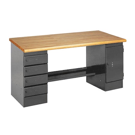 Equipto Pedestal Bench, GY 255-5W-GY | Zoro