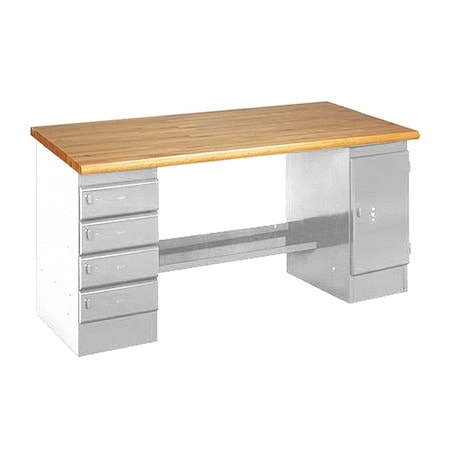 Equipto Pedestal Bench, WH 255-5W-WH | Zoro