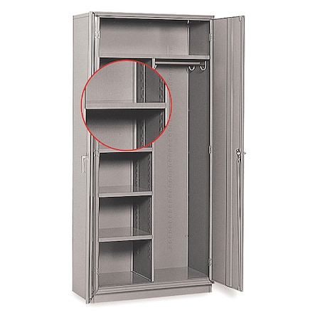 Equipto Storage Cabinet Extra 18"D Half Shelf, GY 16032A-GY | Zoro