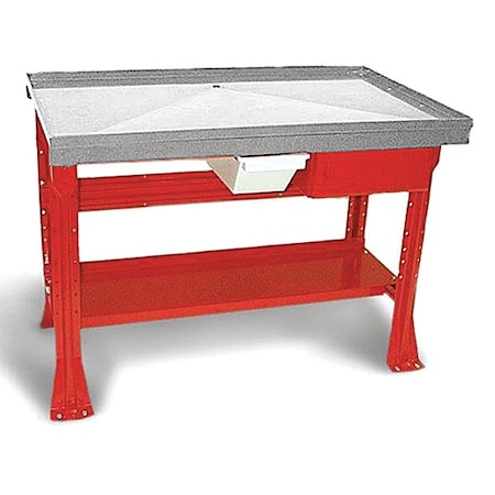 Equipto Tear Down Bench SS top 30"Dx60"Wx34"H, RD 2313DTSS-RD | Zoro