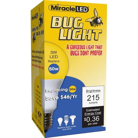 Miracle Led 3W Low Profile LED Bug Light Amber Glow Replace 50W 602176 ...