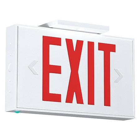 Compass LED Exit Sign AC-Only, Red/White, 120/277v CSAUER | Zoro