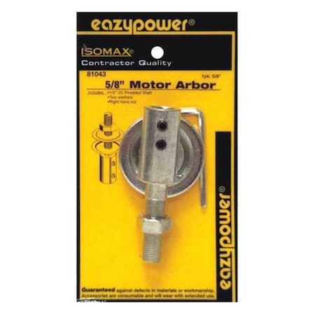 Eazypower Motor Arbor Adapter, 5/8" 81043 | Zoro