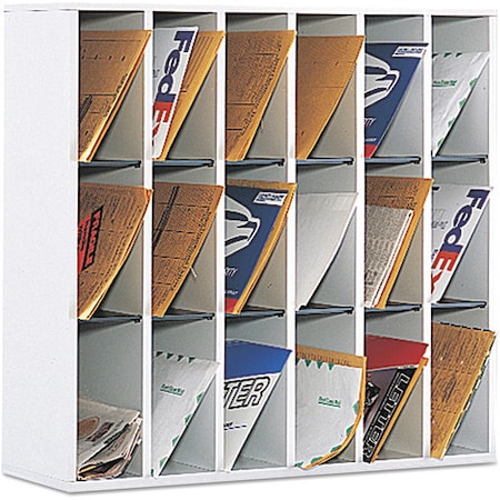 Safco 7765GR $229.00 Wood Mail Sorter w/Adjustable Dividers | Zoro.com