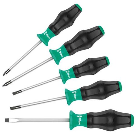 Wera Screwdriver Set, Slotted/Phillips, 5 Pc 05345248001 | Zoro