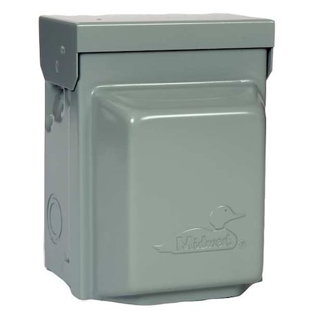 Ge Steel Unmetered Surface Power Outlet, 7-1/8 in H, 5-3/16 in D, NEMA ...