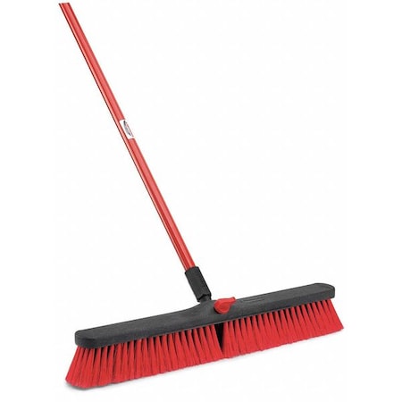 Libman 24 in Sweep Face Push Broom, Black, Red 805 | Zoro