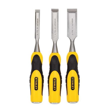 Stanley 3 Piece Bi-Material Short Blade Wood Chisel Set 16-300 | Zoro