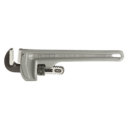 Ridgid 10" Aluminum Straight Pipe Wrench, Serrated, Tether Capable, 1-1 ...