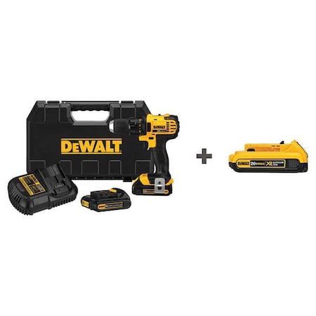 Dewalt 20V MAX Compact Cordless Drill/Driver Kit, 1/2 in, 20V DC ...
