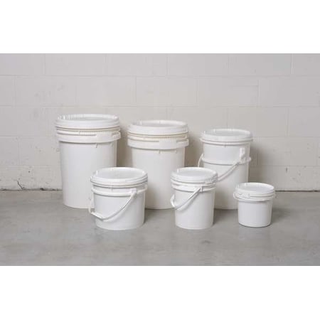 Bway Pail, Screw Top, Round, 1.2 gal, HDPE, White 7J110 | Zoro