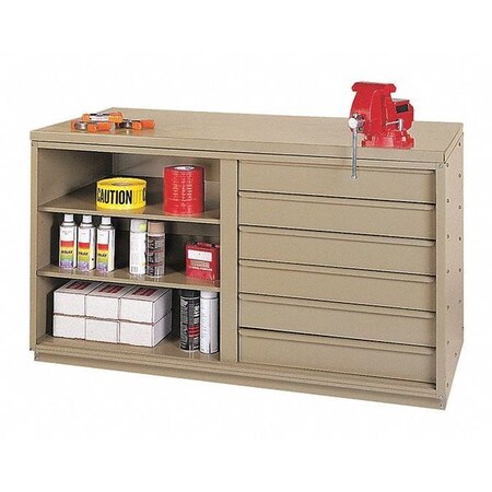 Zoro Select Cabinet Workbench, Steel, 72" W, 34-1/2" Height 7YD99 | Zoro