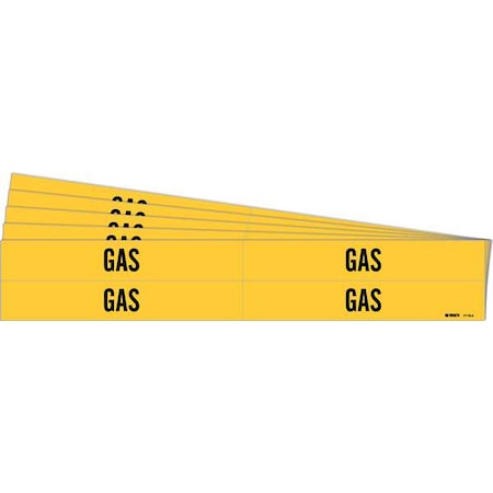 Brady Pipe Marker, Adhesive, Black, Gas, PK5, 7119-4-PK 7119-4-PK | Zoro