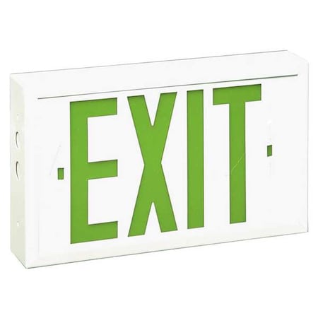 Big Beam Vandal Resistant Exit Sign, White, 2 Face(s), LED, Sealed ...