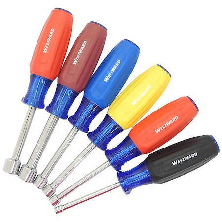 Westward Solid Shank Nut Driver Sets, SAE 785EH7 | Zoro