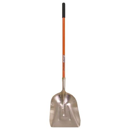 Hisco #10 Scoop Shovel, Aluminum Blade, 44 in L Orange Fiberglass ...