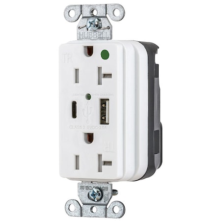 Hubbell USB Receptacles SNAP8300UACW SNAP8300UACW | Zoro