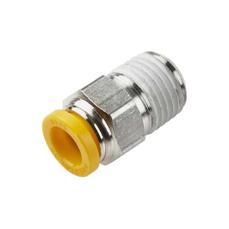 Parker Metric Metal Push-to-Connect Fitting, Brass, Silver W68PLP-4M-2R ...