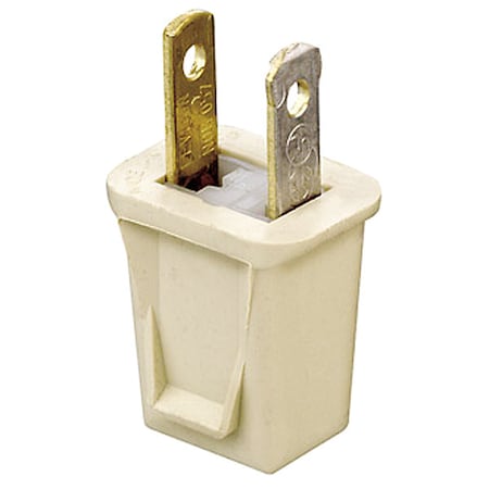 Leviton Straight Blade Plug, 1-15P, 10 A, 125V AC, 2 Pole, Screw Terminals, Non-Grounded 123-PI ...