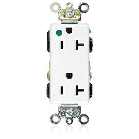 Leviton Receptacle, 20 A Amps, 125VAC, Decorator Duplex Outlet, 5-20R ...