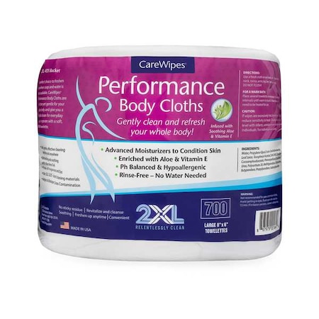 2Xl Body Wipes, , 8 inL, 6 inW, PK2 2XL436 | Zoro