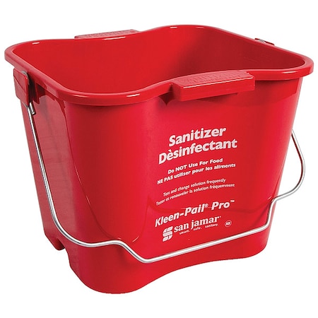 Kleen-Pail 1 1/2 gal Curved Rectangular Bucket, Red, Polypropylene ...