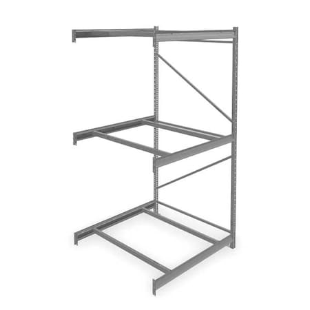 Tennsco Add-On Bulk Storage Rack, 48 in D, 48 in W, 3 Shelves, Gray ...