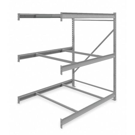 Tennsco Add-On Bulk Storage Rack, 48 in D, 60 in W, 3 Shelves, Gray ...