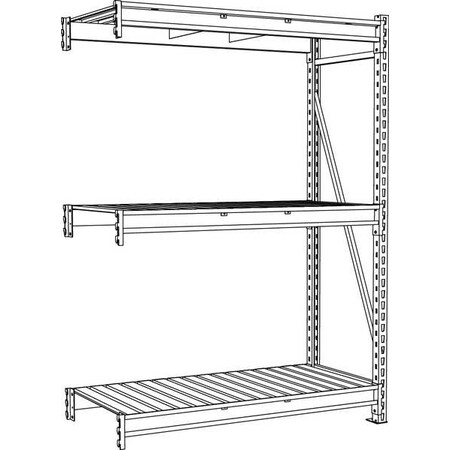 Tennsco Add-On Bulk Storage Rack, 24 in D, 48 in W, 3 Shelves 6940 | Zoro