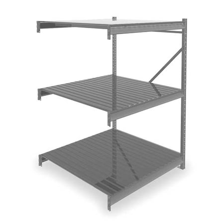 Tennsco Add-On Bulk Storage Rack, 48 in D, 48 in W, 3 Shelves, Gray ...