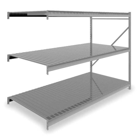 Tennsco Add-On Bulk Storage Rack, 48 in D, 96 in W, 3 Shelves, Gray ...