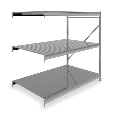 Tennsco Add-On Bulk Storage Rack, 48 in D, 72 in W, 3 Shelves, Gray ...
