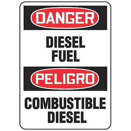 Accuform Danger/Peligro, Diesel Fuel/Combustible Diesel, 10" W x 14" H ...