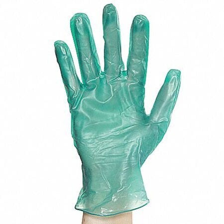 LAB SAFETY SUPPLY Green, S, 6.50 mil, Vinyl Powdered, Disposable Gloves ...