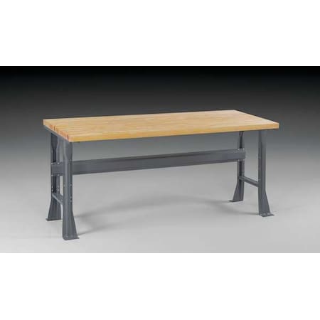 Tennsco Work Bench with Butcher Block Top and Flared Legs, Butcher ...