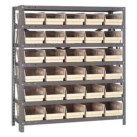 Quantum Storage Systems Steel Bin Shelving, 36 in W x 39 in H x 12 in D ...