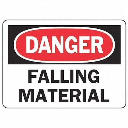 Accuform Danger, Falling Material, 10" W x 7" H, Rectangle, Aluminum ...