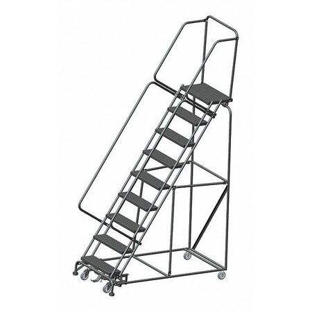 Ballymore 123" H Steel Slope Lockstep Rolling Ladder, 9 Steps, 450 lb ...