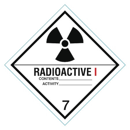 Stranco 4" x 4", DOT Label, Radioactive I Legend, Black on White HMSL ...