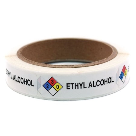 Roll Products Ethyl Alcohol Labels, Roll, PK250 141546 | Zoro