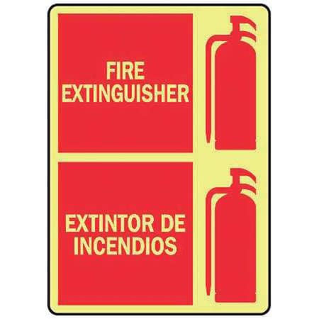 Accuform Fire Extinguisher Sign, 14" Height, 10" Width, Plastic ...