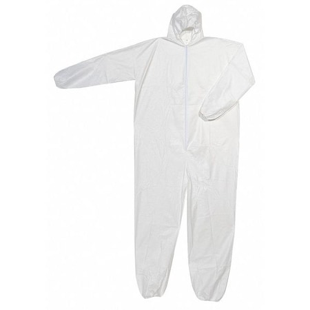 Zoro Select Hooded Disposable Coveralls, 4Xl, 1 , White, Microporous ...