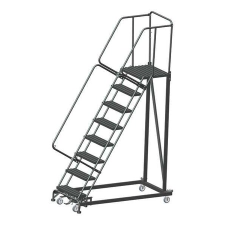 Ballymore 113" H Steel Safety Rolling Ladder, 8 Steps, 800 lb. Load ...