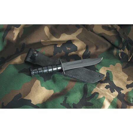Ontario Knife Co Fixed Blade Knife, 7 In Blade, 12 In L, Blk 498 COMBAT ...