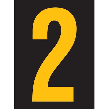 Stranco Reflective Number Label, 2, 2-1/2in H, PK25 RUM200-2-YB | Zoro