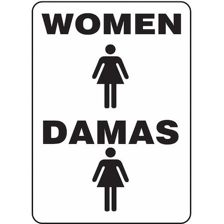 Accuform Spanish-Bilingual Restroom Sign, 14 in Height, 10 in Width ...