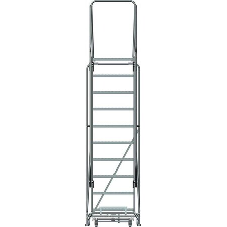 Ballymore 133" H Steel Stock Picking Rolling Ladder, 10 Steps, 450 lb ...